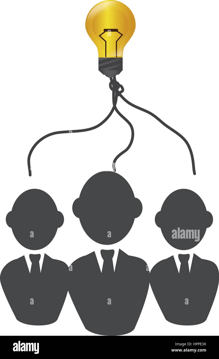 teamwork with bulb light education icon Stock Vector Image & Art - Alamy