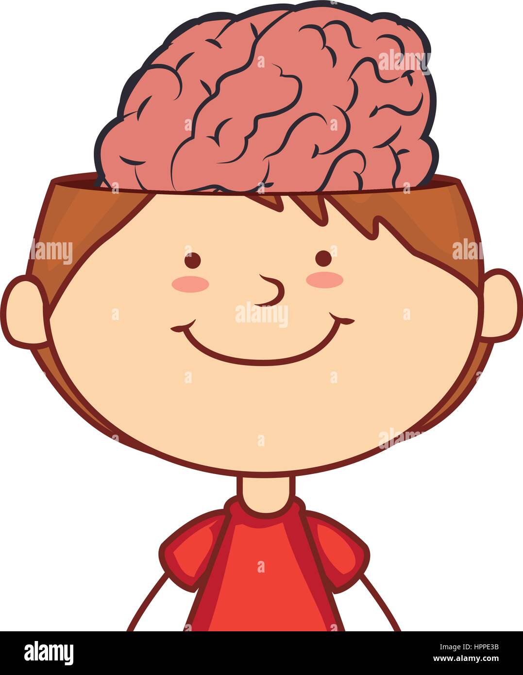 kid with brain character Stock Vector Image & Art - Alamy