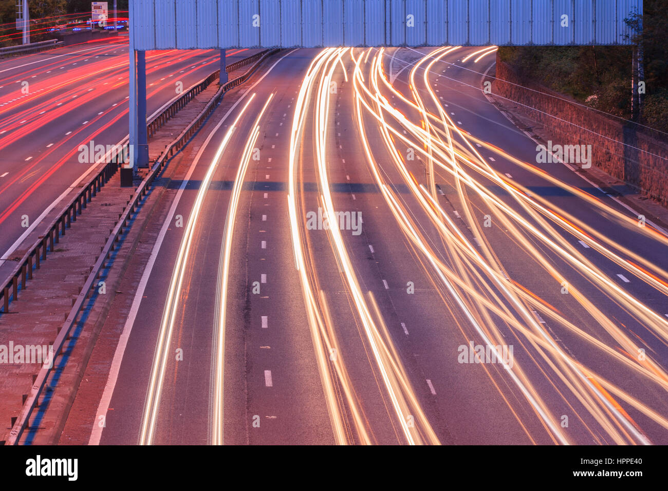 Glasgow Traffic M8 Motorway Stock Photo - Alamy