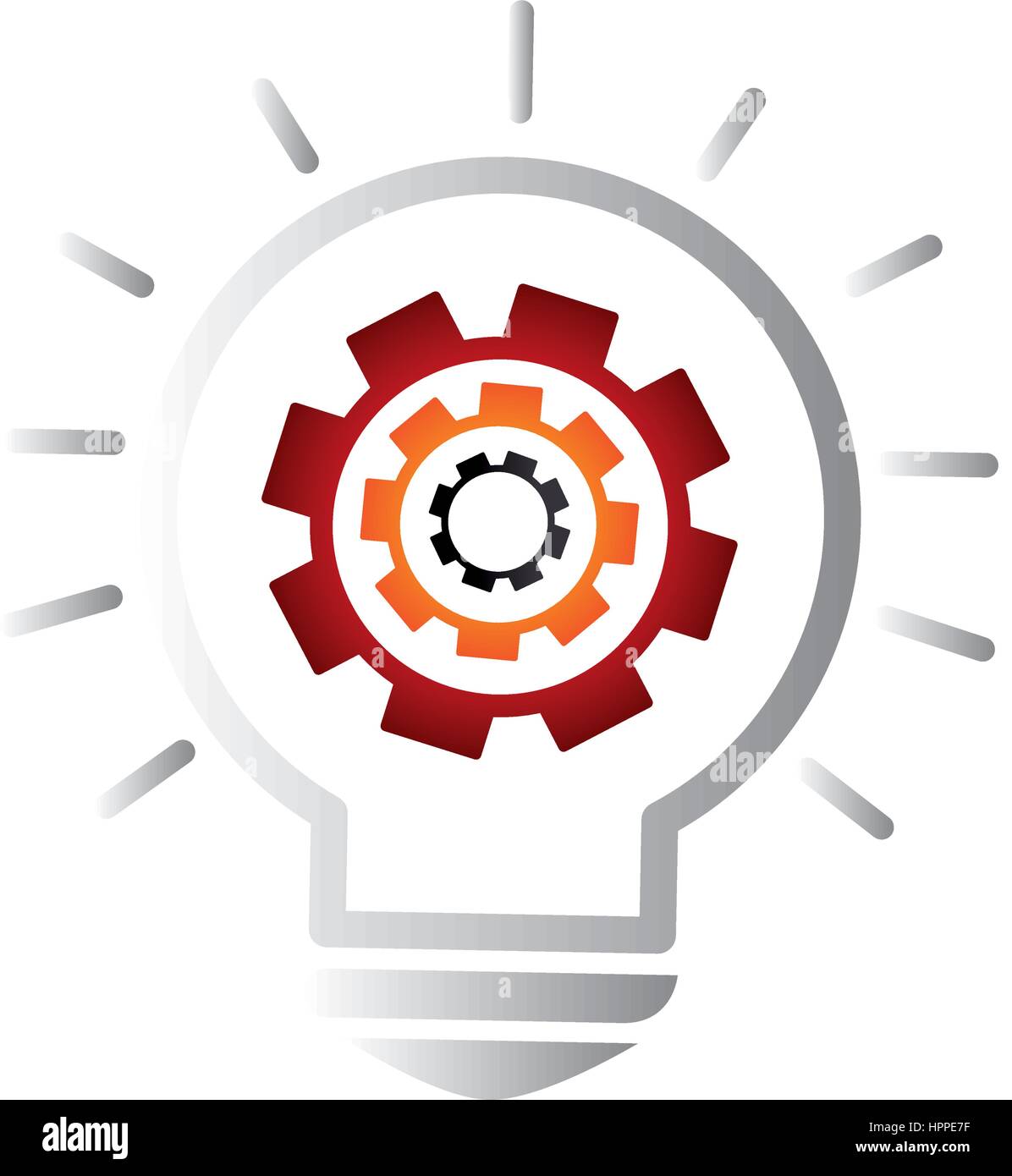 bulb light with gear Stock Vector Image & Art - Alamy