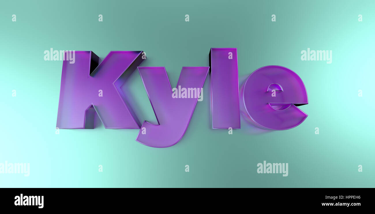 Kyle - colorful glass text on vibrant background - 3D rendered royalty ...