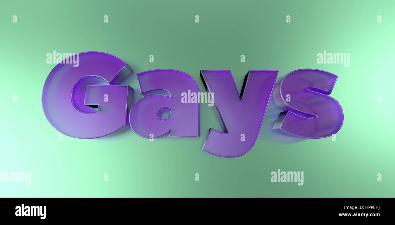 Gays - colorful glass text on vibrant background - 3D rendered royalty ...
