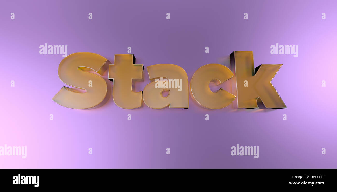 Stack - colorful glass text on vibrant background - 3D rendered royalty ...