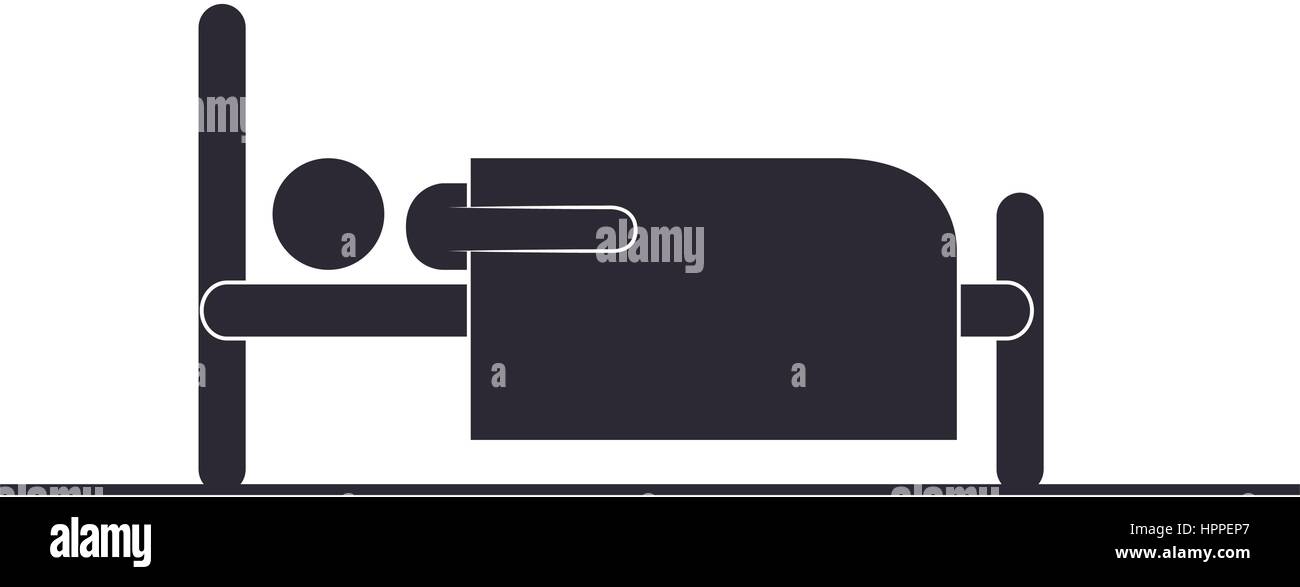 Pictogram person sleeping in hi-res stock photography and images - Alamy