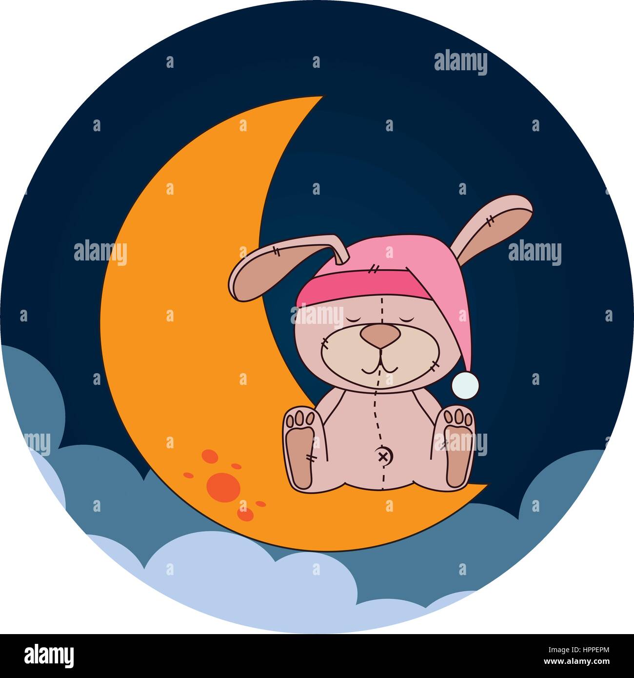 cute moon sleeping icon Stock Vector Image & Art - Alamy