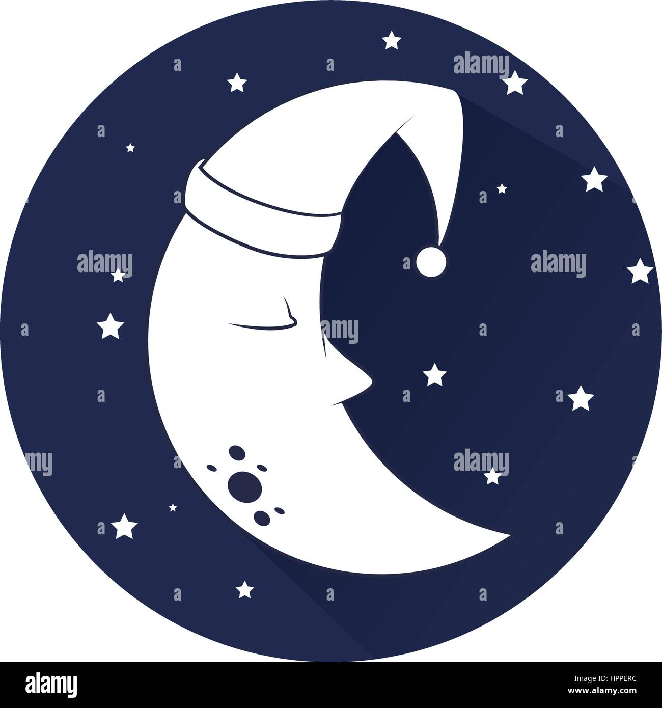 cute moon sleeping icon Stock Vector Image & Art - Alamy