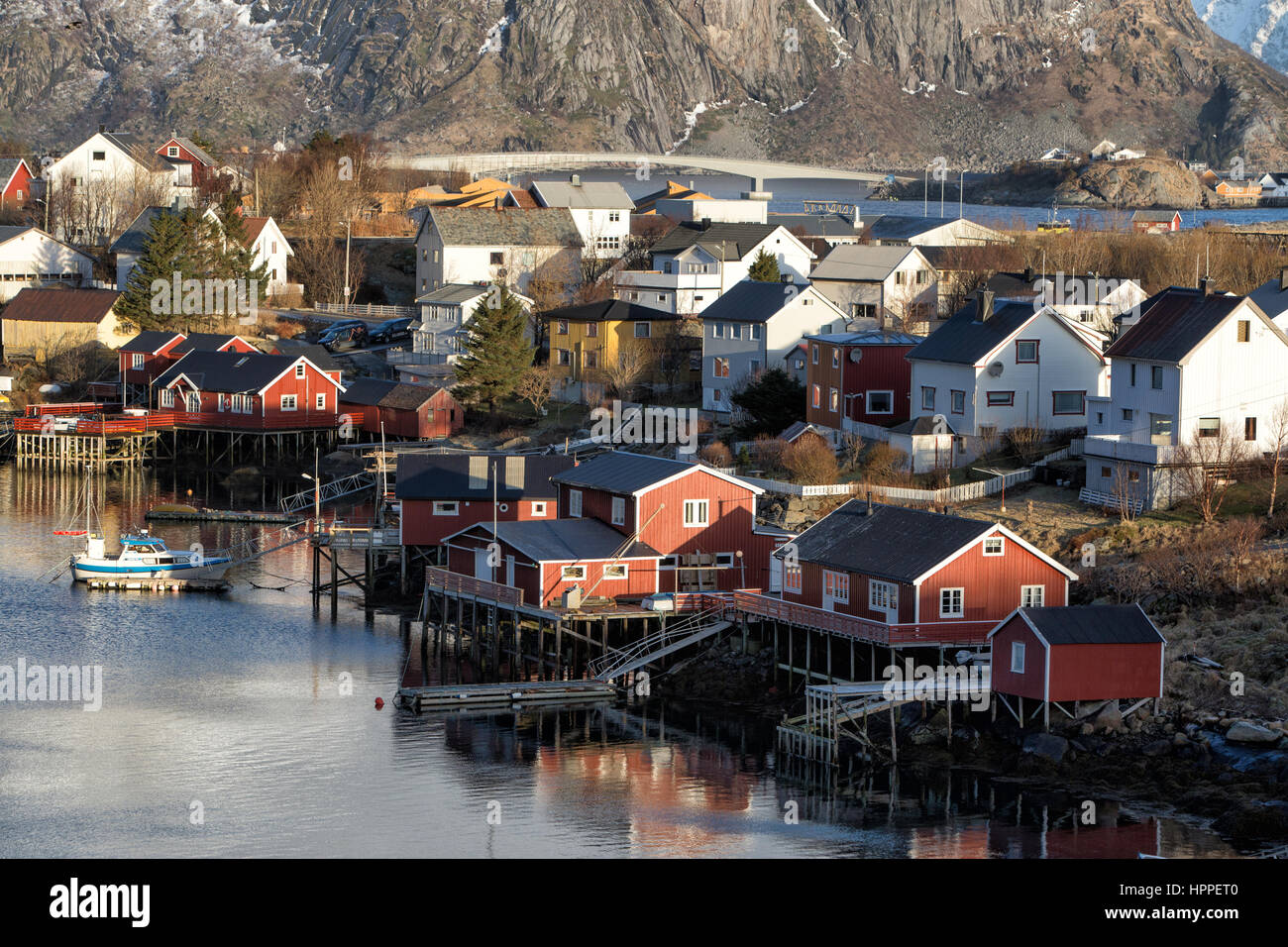 Reine town, winter, Lofoten Islands, Norway, Scandinavia, Europe Stock ...