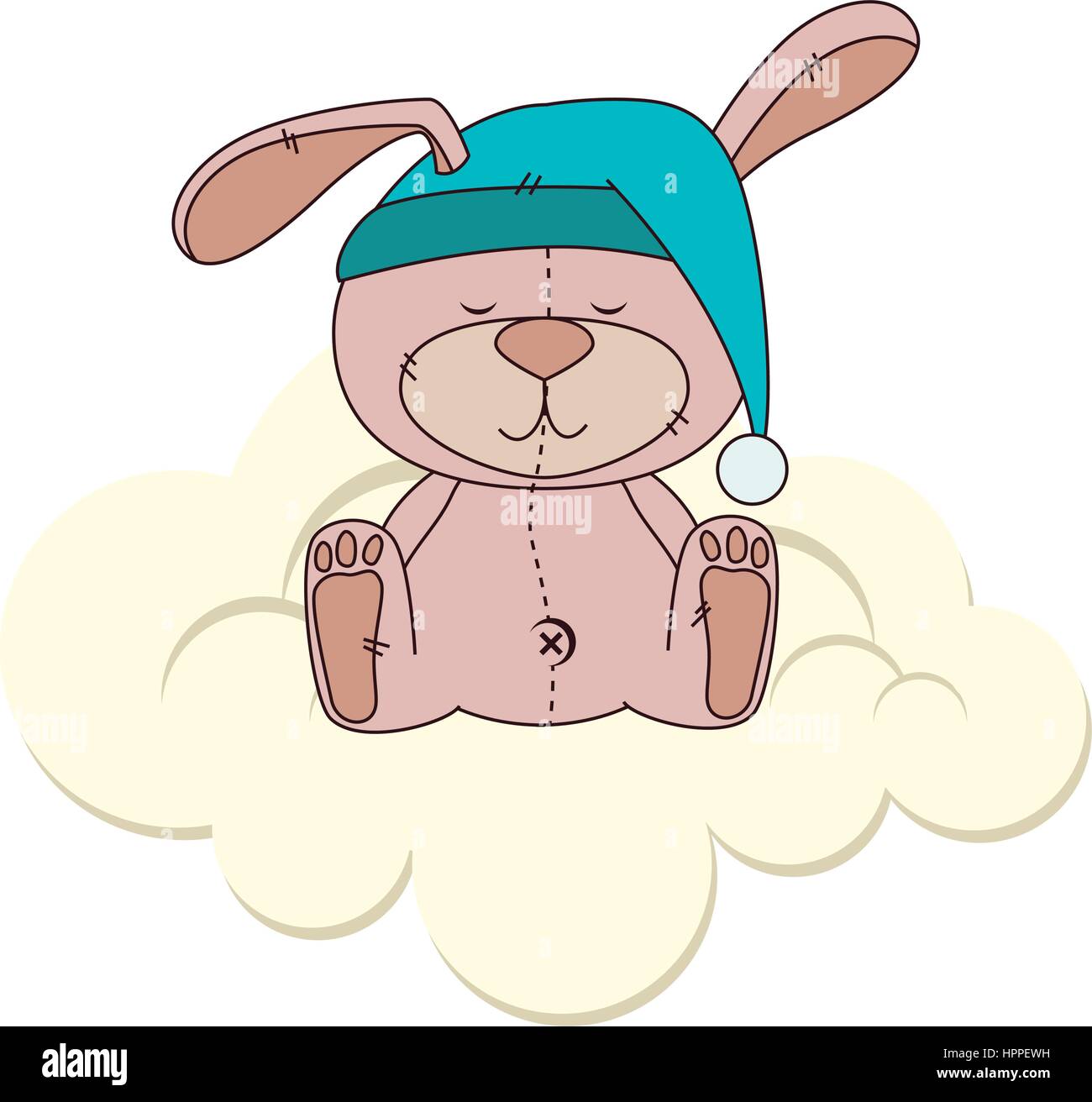 cute rabbit sleeping icon Stock Vector Image & Art - Alamy