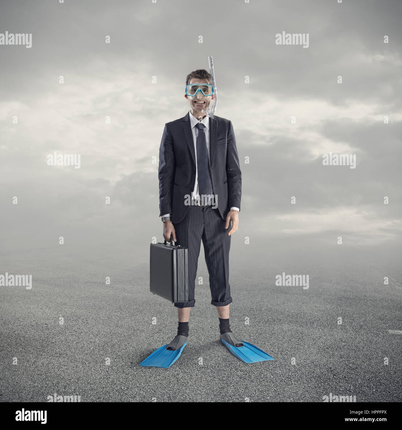 Businessman wearing scuba mask hi-res stock photography and images - Alamy