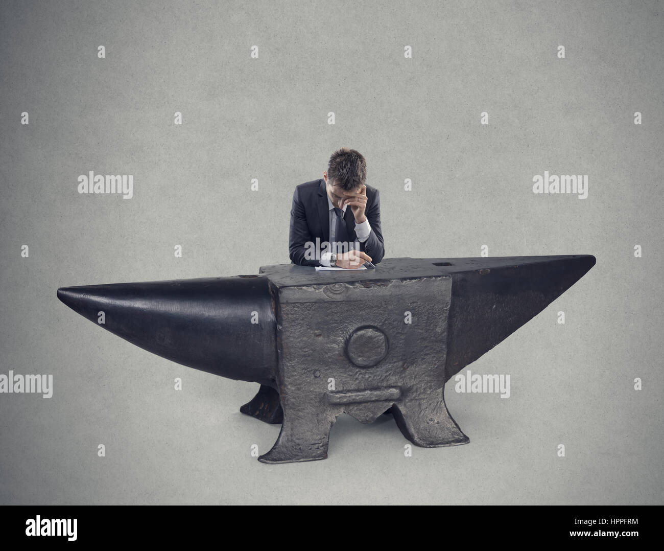 Boring and stressful job concept Stock Photo - Alamy