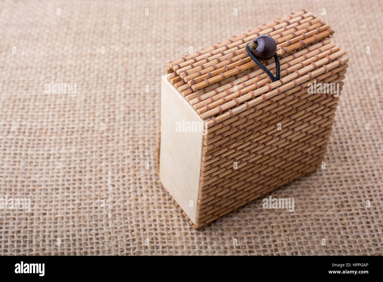 Little Straw wooden box of light brown color Stock Photo - Alamy