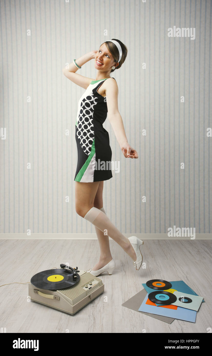 Young woman dancing, 1960 style Stock Photo - Alamy