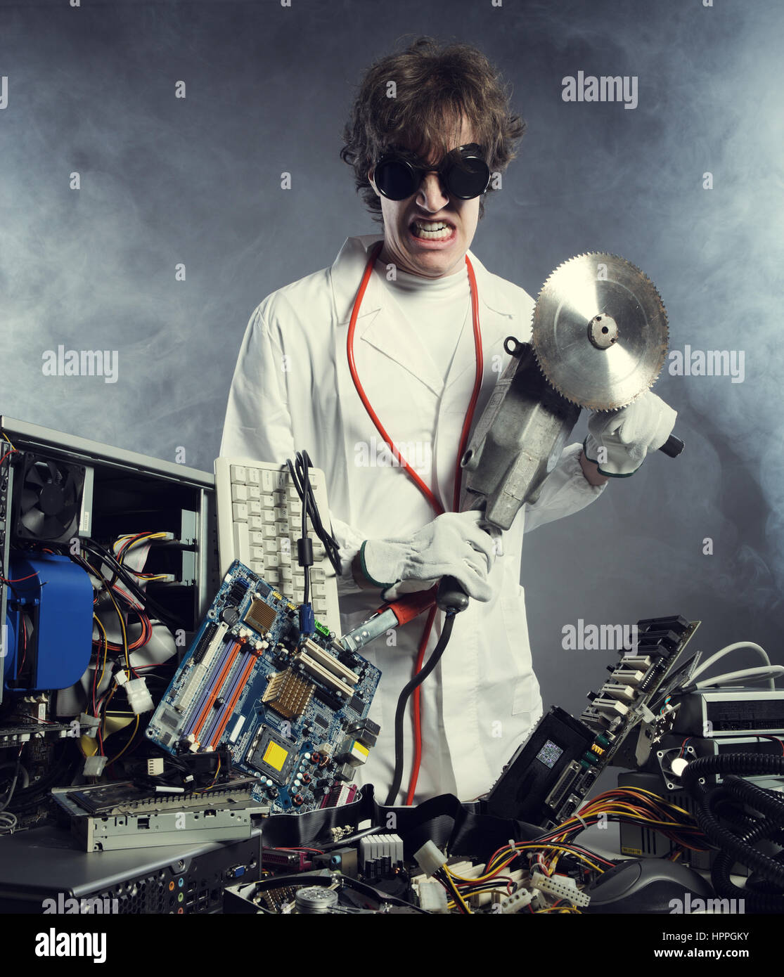 Man destroy computer hi-res stock photography and images - Alamy