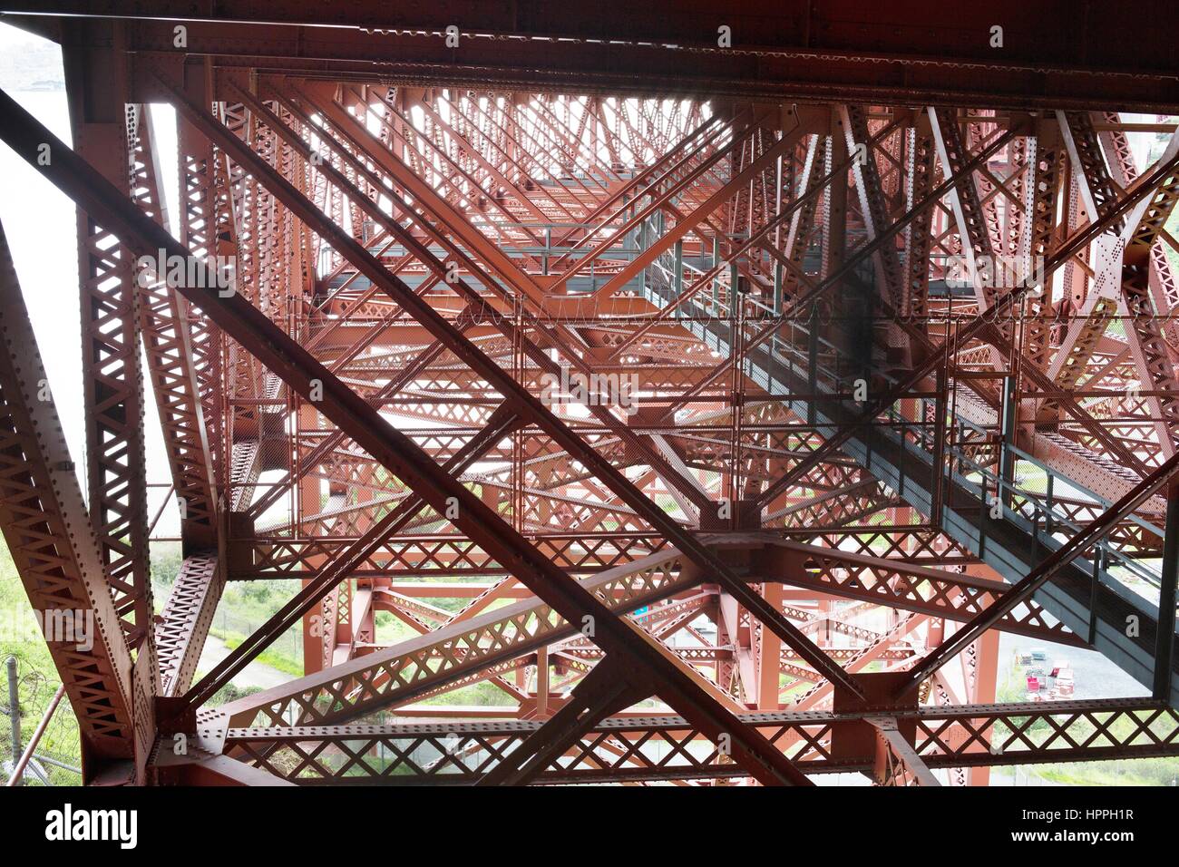 A view underneath the Golden Gate Bridge in San Francisco, CA, USA ...