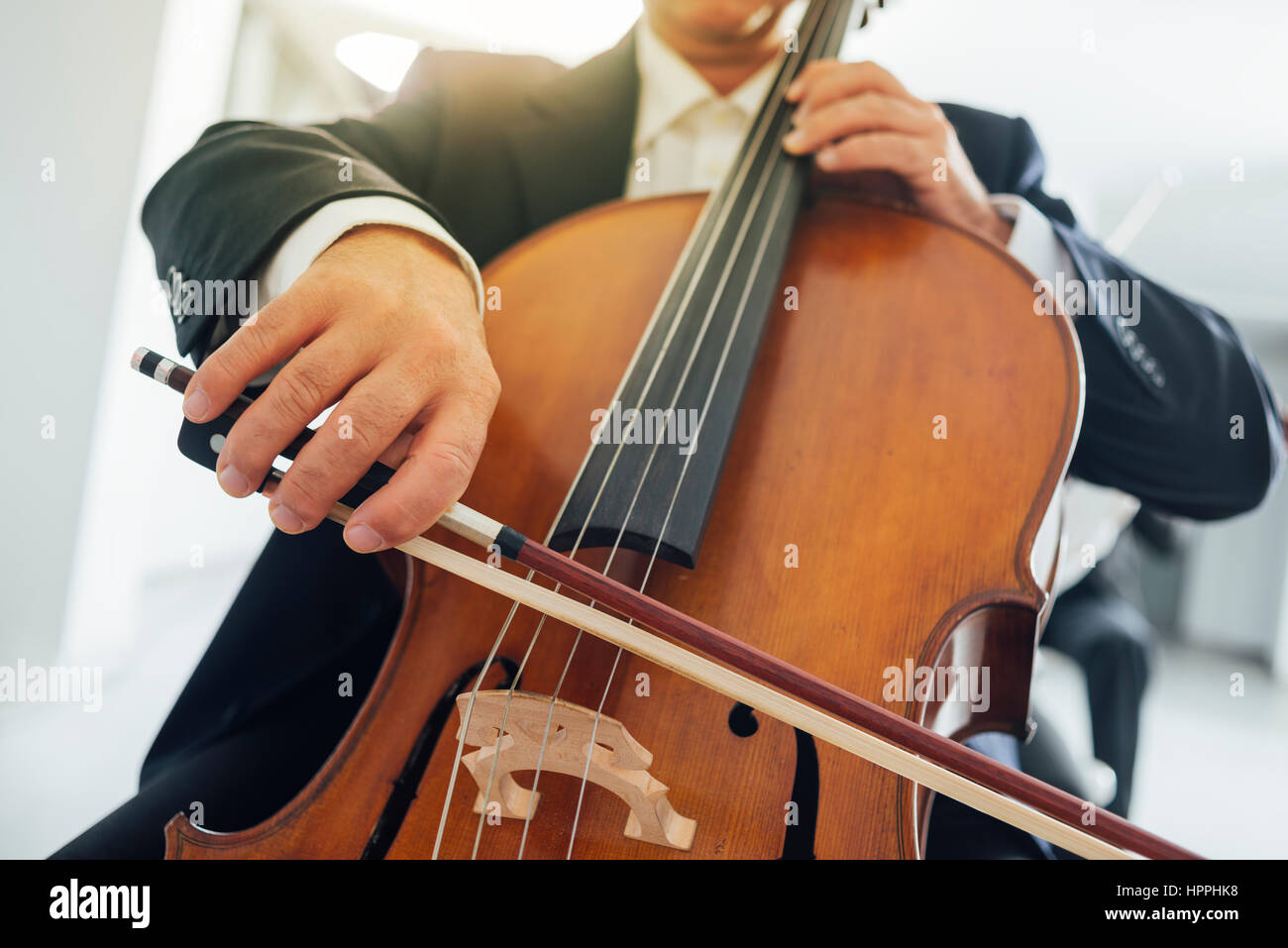 Professional cello player's hands close up, unrecognizable person Stock ...