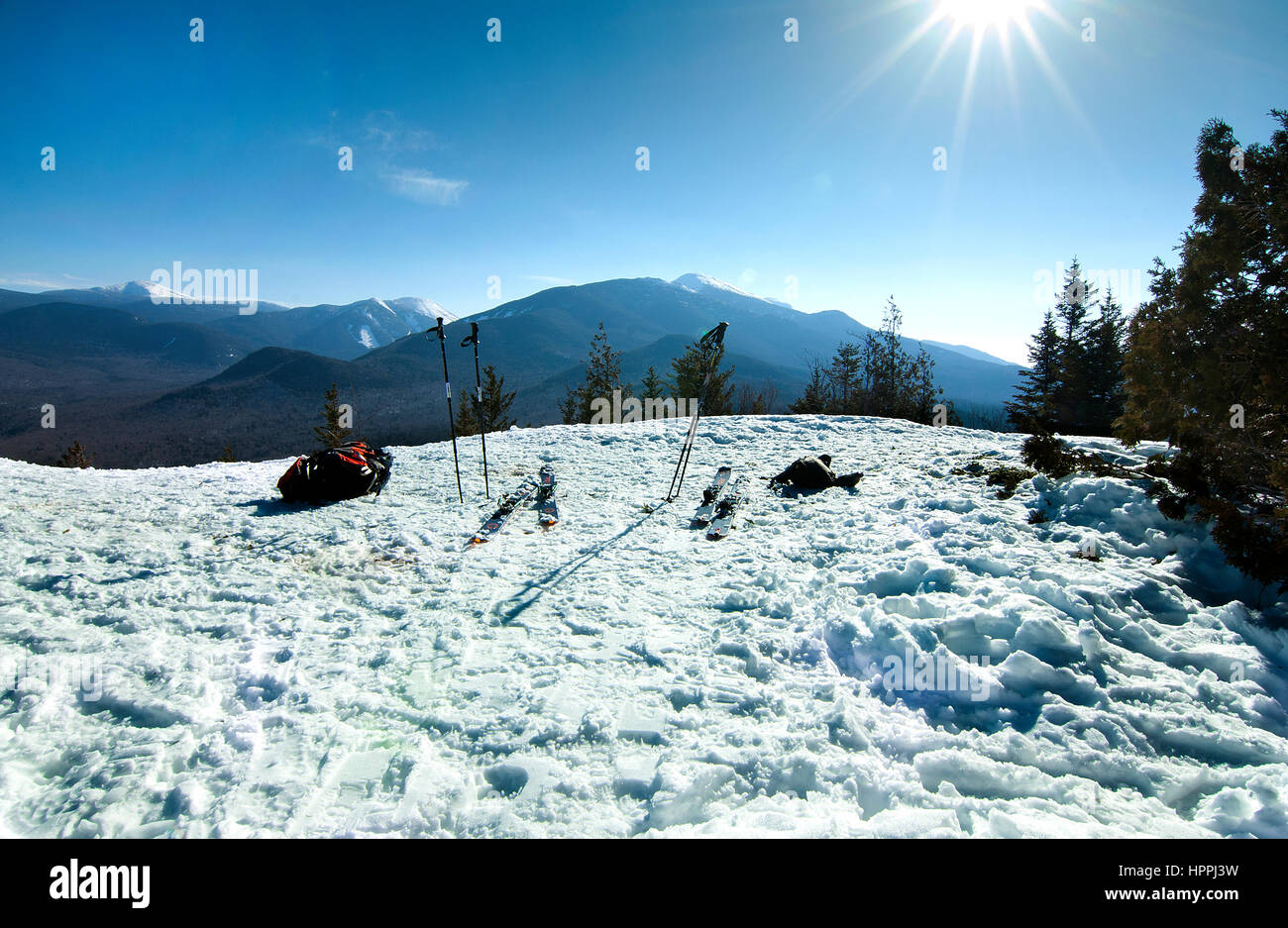 Ski to the top of Mount Jo in high peaks region in Adirondaks Stock ...
