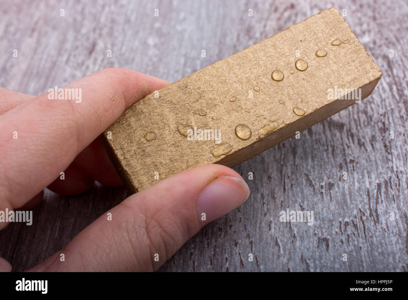 Water drops on a solid surface Stock Photo - Alamy