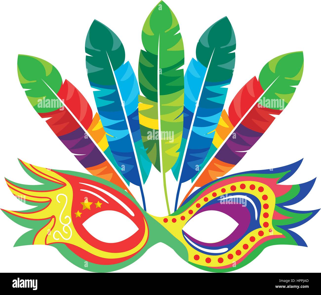 Colorful festival mask feathers vector hi-res stock photography and ...