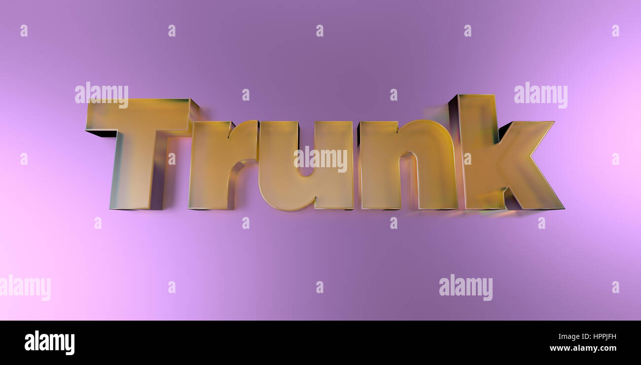 Trunk - colorful glass text on vibrant background - 3D rendered royalty ...