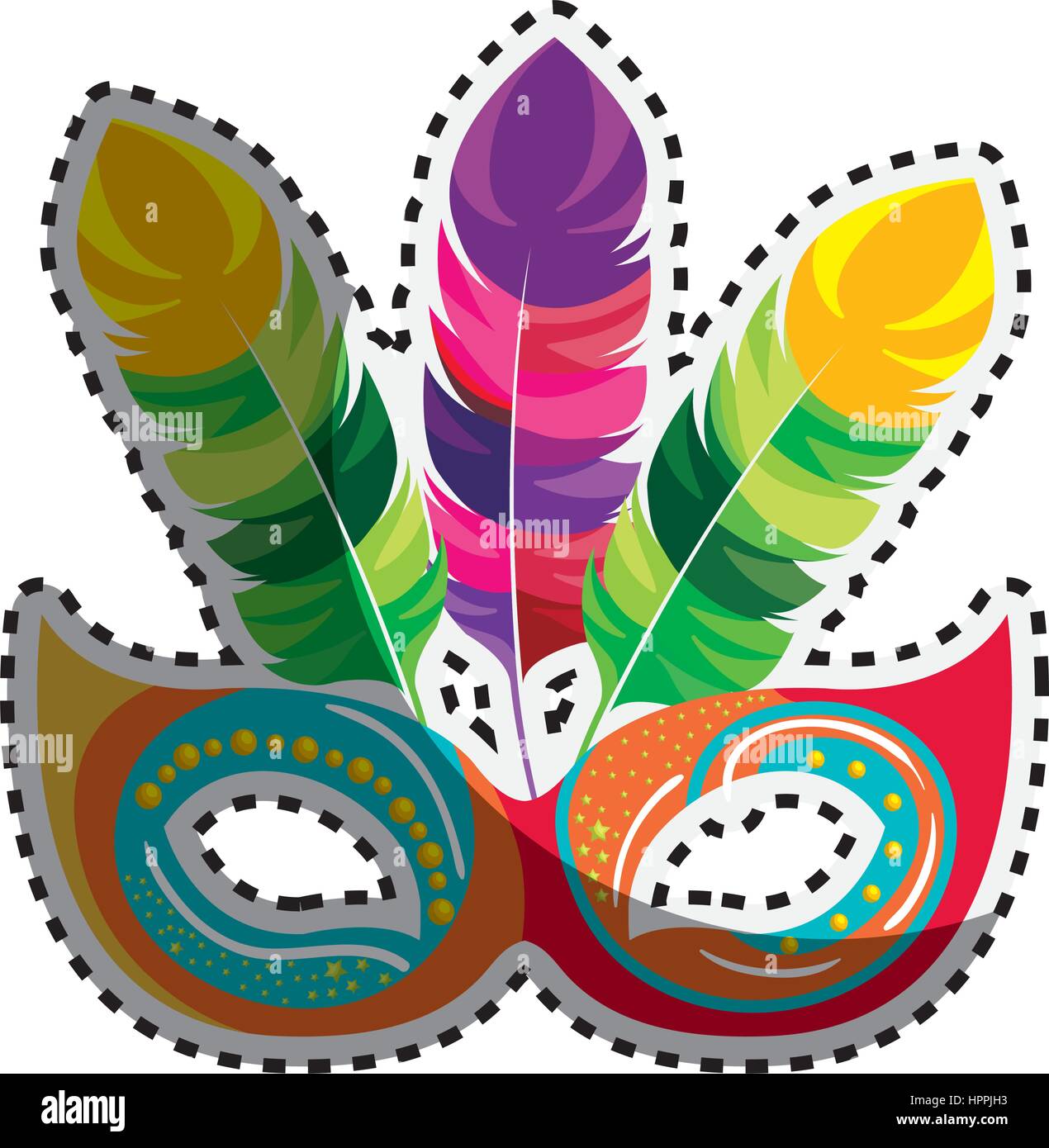 Sticker colorful festival mask hi-res stock photography and images - Alamy