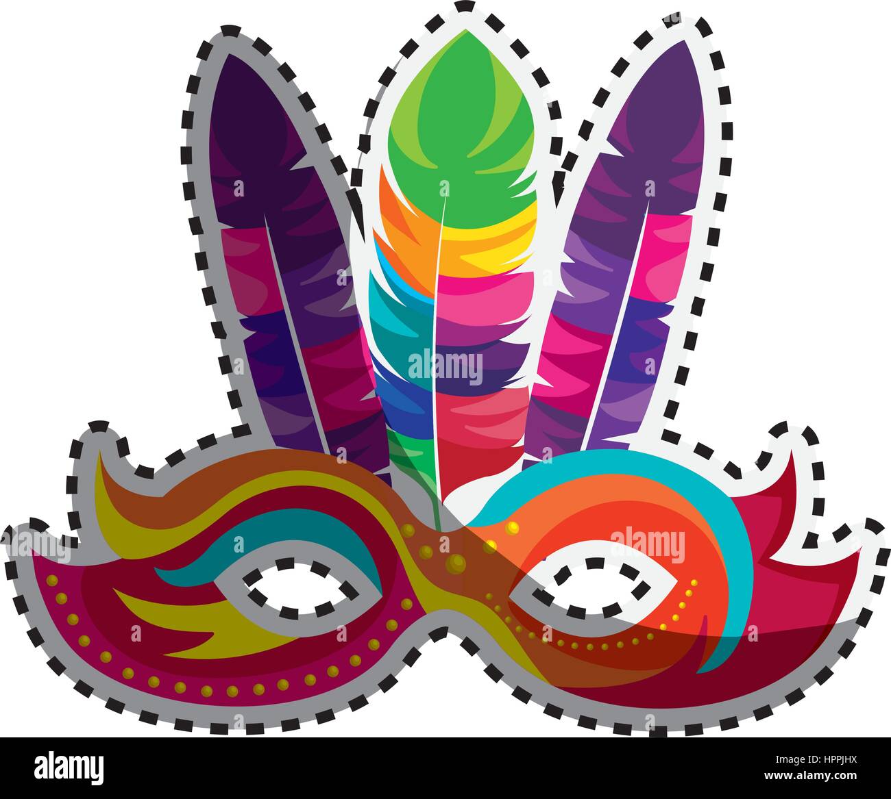 Sticker colorful festival mask hi-res stock photography and images - Alamy