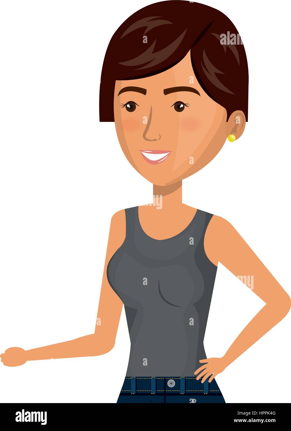 Model brunette short hair in Stock Vector Images - Alamy