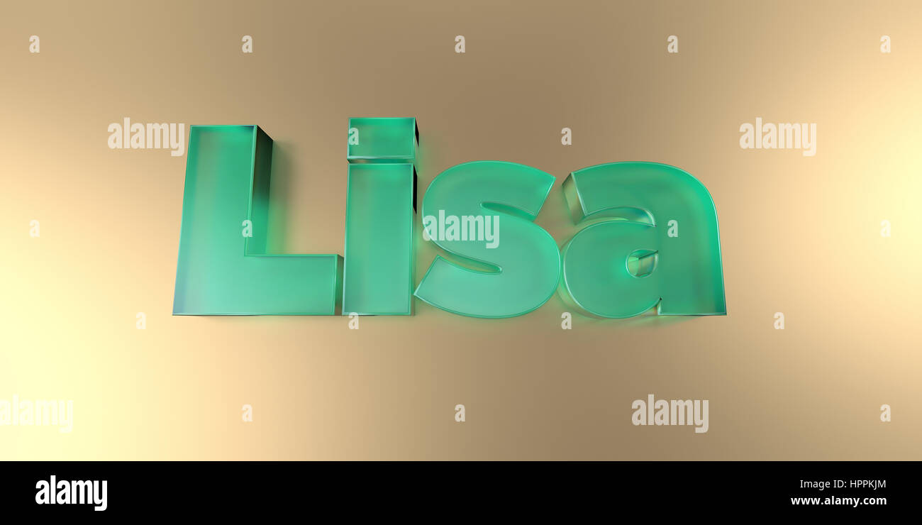 Lisa - colorful glass text on vibrant background - 3D rendered royalty ...