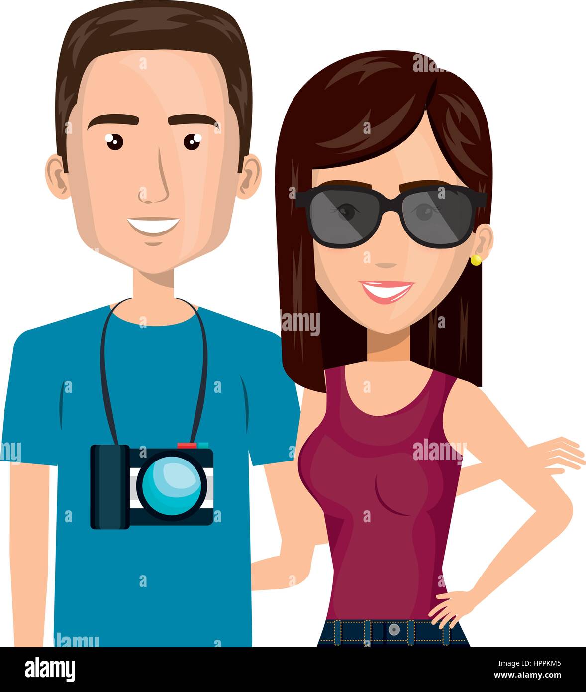 Half body cartoon couple in hi-res stock photography and images - Alamy