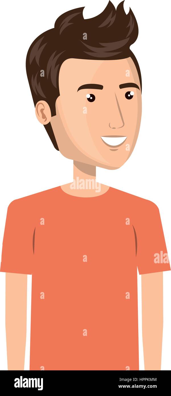 half body cartoon man in casual suit Stock Vector Image & Art - Alamy