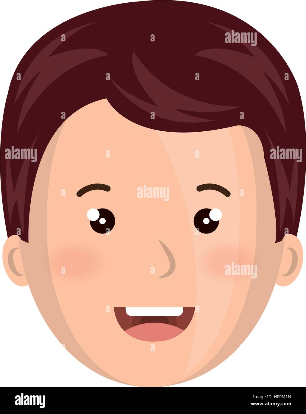 colorful silhouette front view boy face Stock Vector Image & Art - Alamy