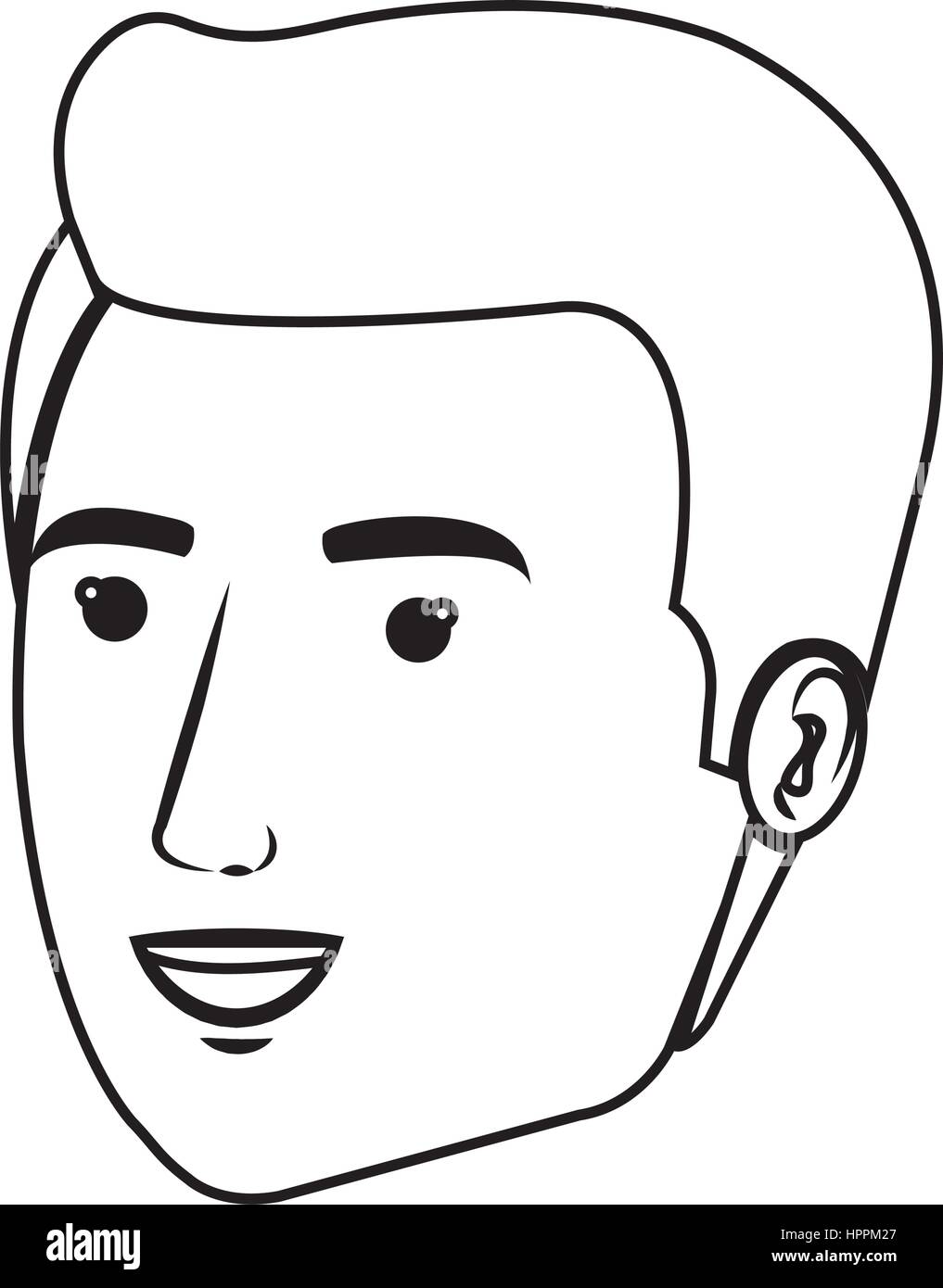 contour side view man face Stock Vector Image & Art - Alamy