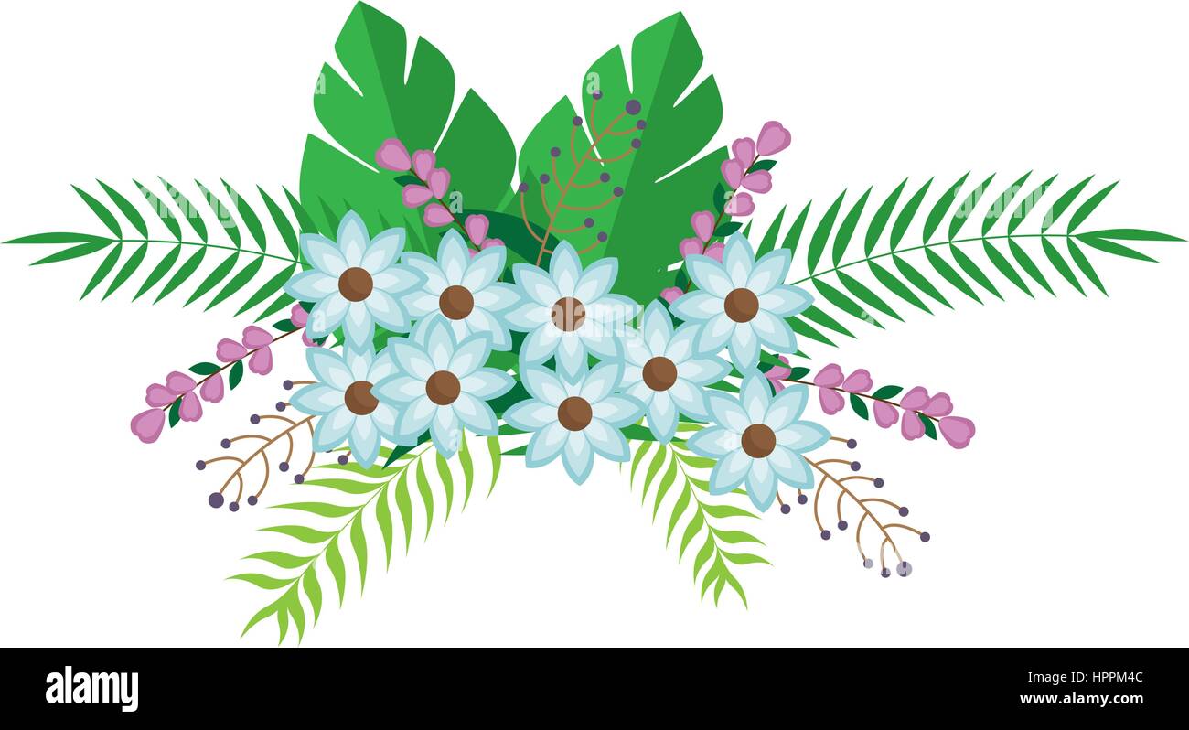 flowers bunch floral design with leaves Stock Vector Image & Art - Alamy