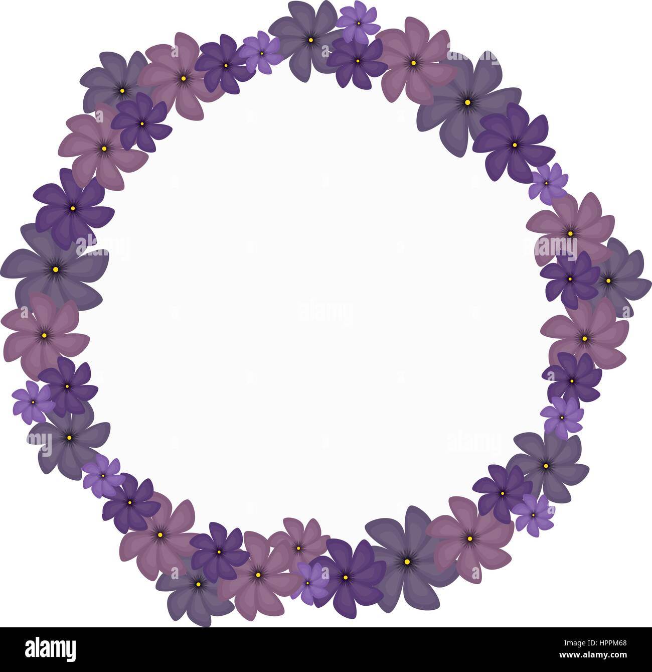 violet circular border with flowers Stock Vector Image & Art - Alamy