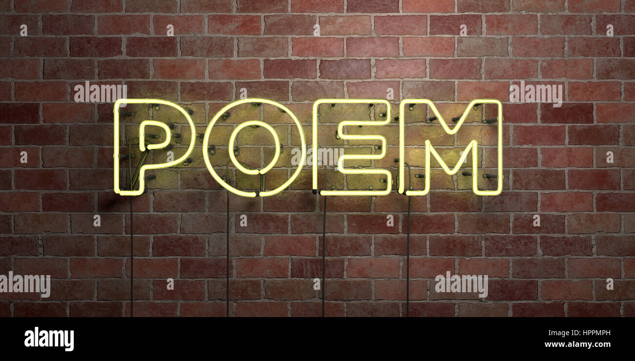 Poem fluorescent neon tube sign hi-res stock photography and images - Alamy