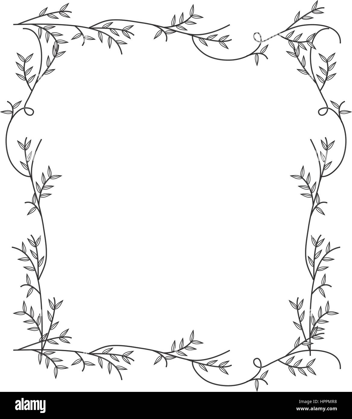 frame with silhouette creepers nature design Stock Vector Image & Art ...