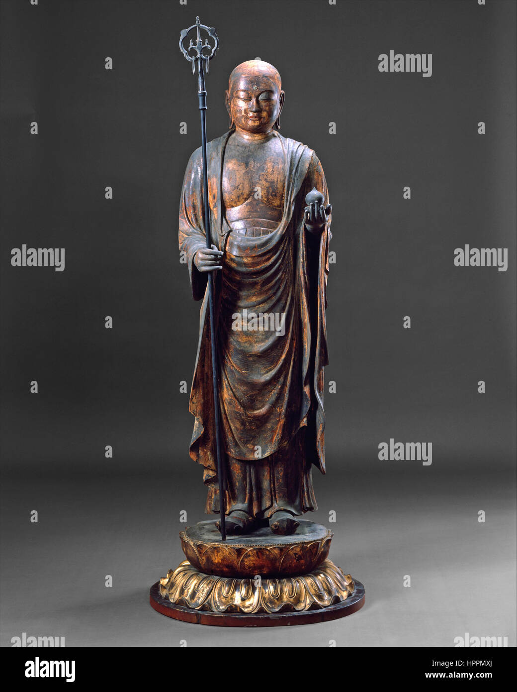 Jizo Bosatsu, Bodhisattva, Japanese sculpture, Kamakura period Stock ...