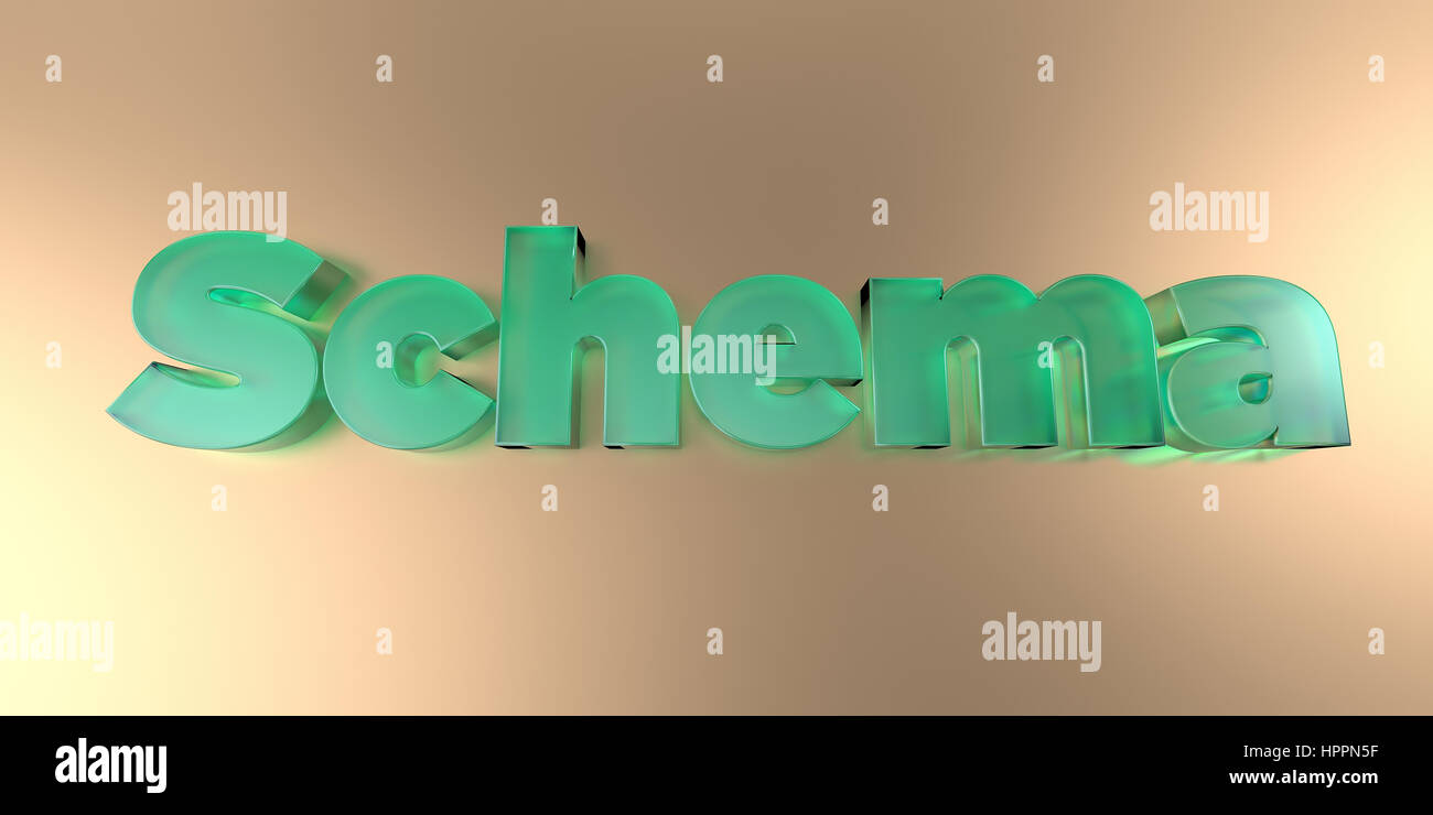 Schema - colorful glass text on vibrant background - 3D rendered ...
