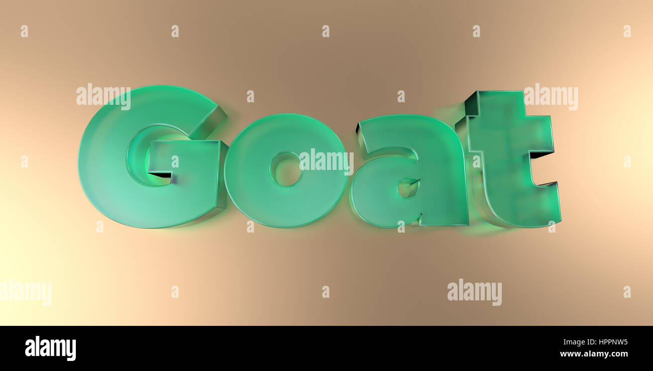 Goat - colorful glass text on vibrant background - 3D rendered royalty ...