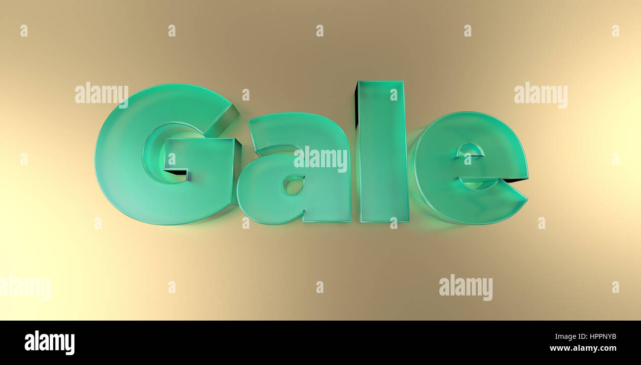 Gale - colorful glass text on vibrant background - 3D rendered royalty ...