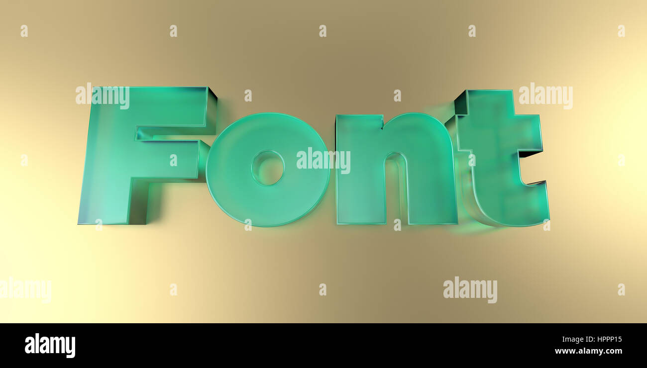 Font - colorful glass text on vibrant background - 3D rendered royalty ...