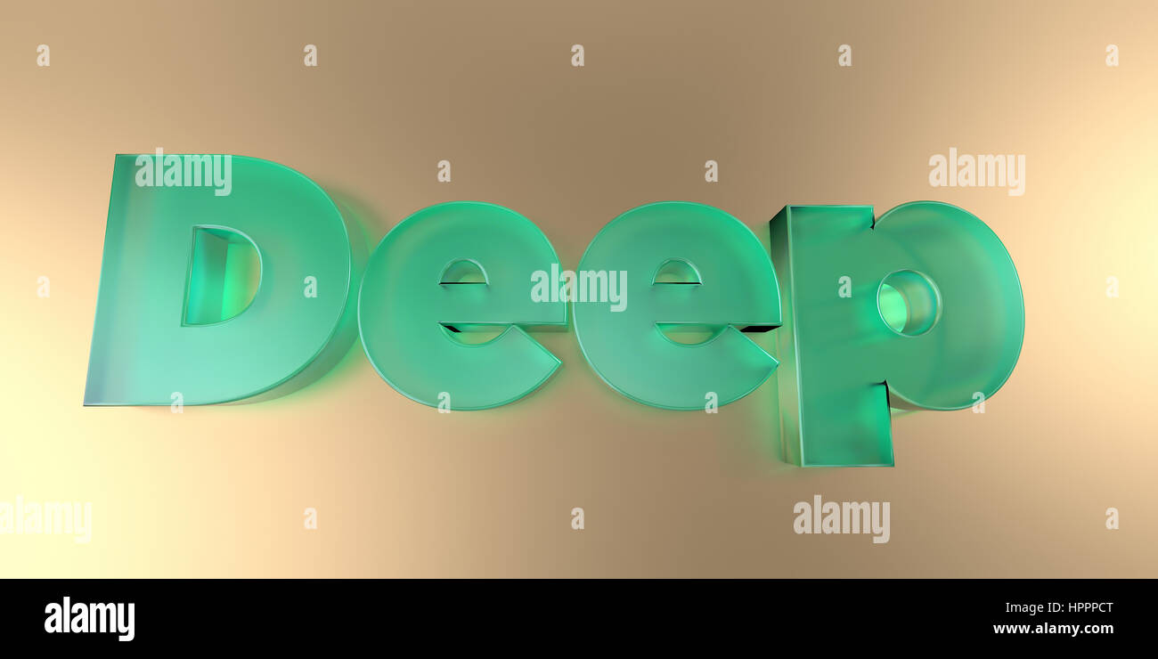 Deep - colorful glass text on vibrant background - 3D rendered royalty ...
