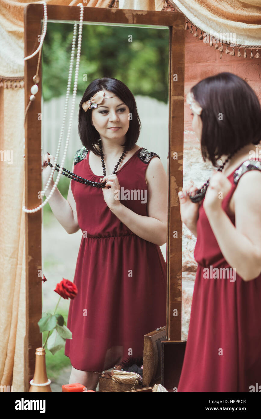 woman in retro style Stock Photo - Alamy