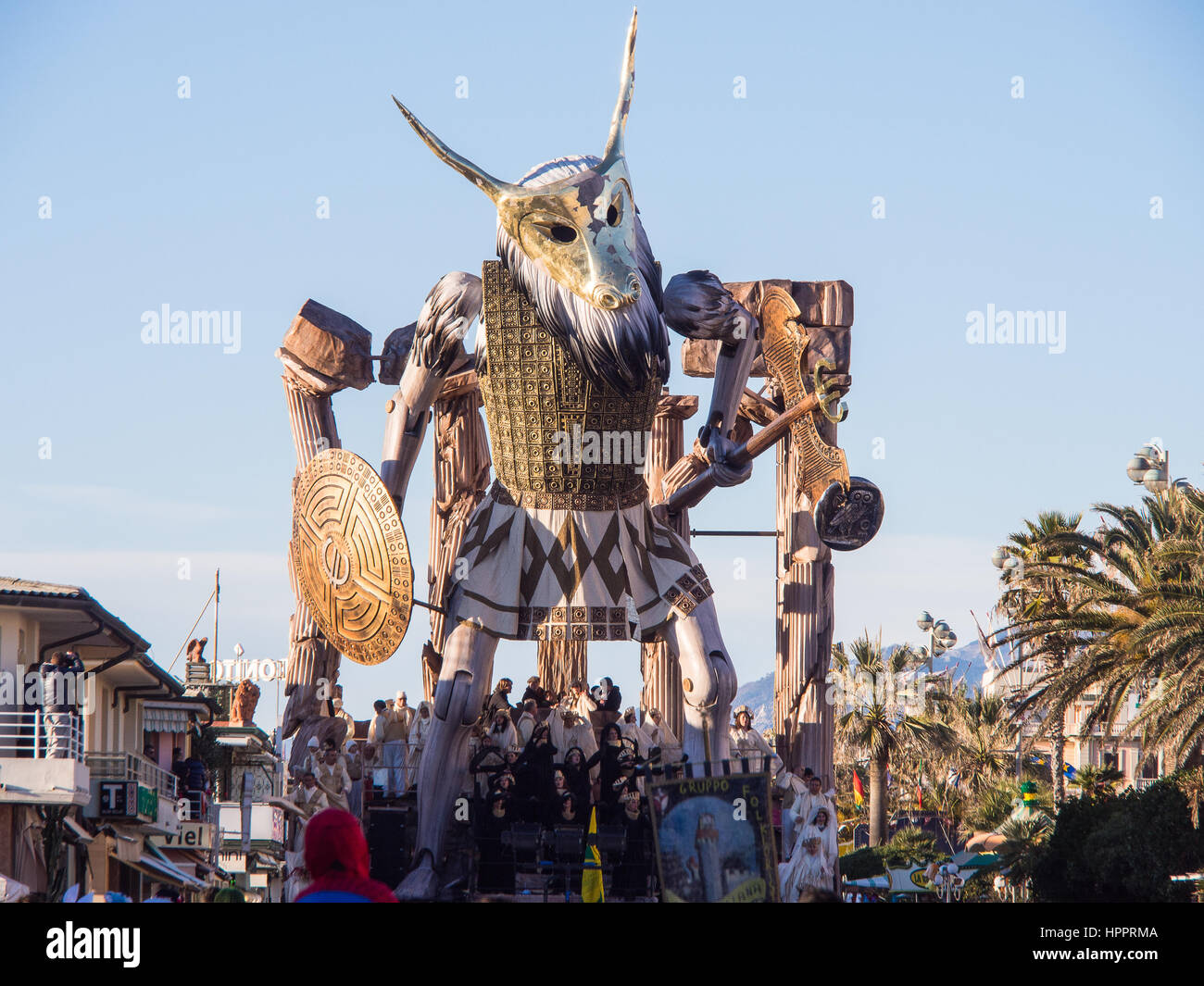 VIAREGGIO, ITALY - FEBRUARY 2: allegorical float about greek mythology ...