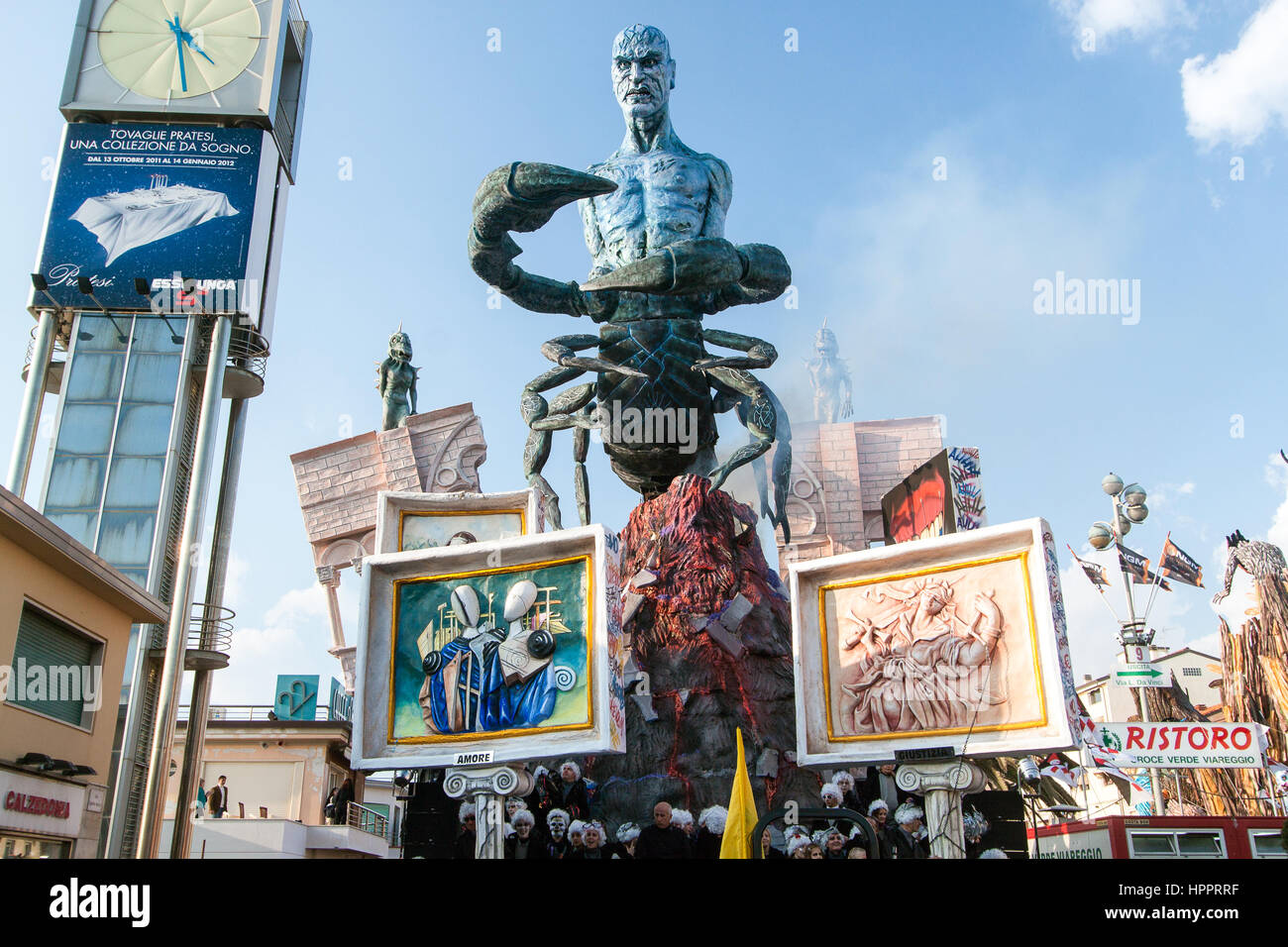VIAREGGIO, ITALY - FEBRUARY 19: allegorical float on the theme of the ...