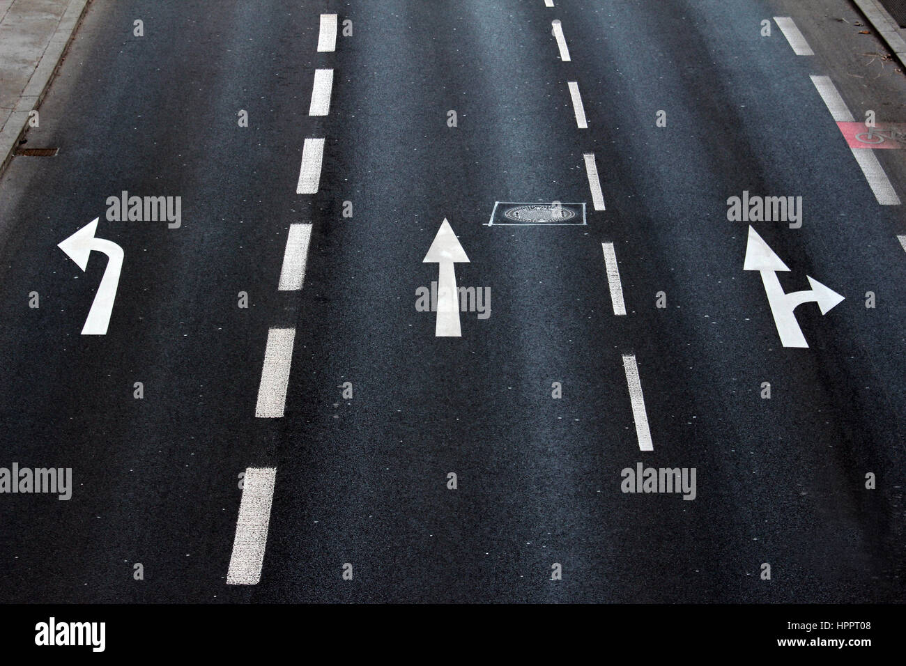 detail of asphalt surface with traffic symbols Stock Photo - Alamy