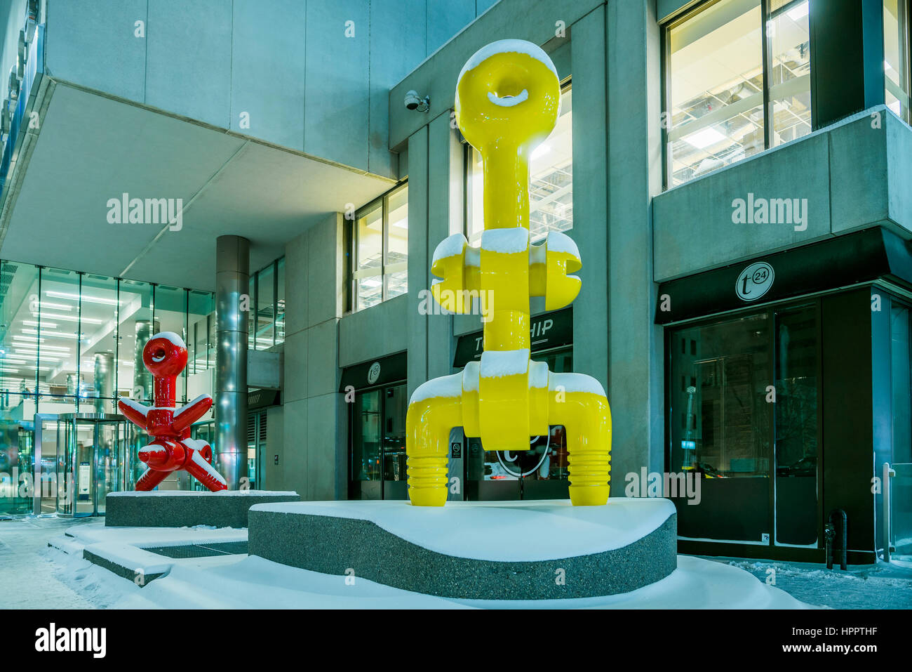 Quirky Sadko and Kabuki sculptures by Sorel Etrog, Bow Valley Square ...