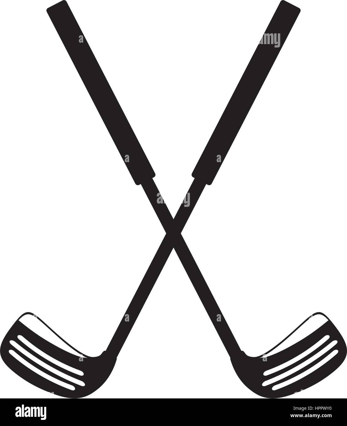 Crossed golf clubs Stock Vector Images - Alamy