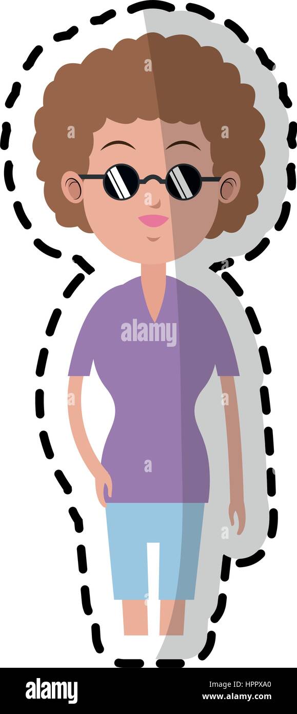 Image pretty woman curly Stock Vector Images - Alamy