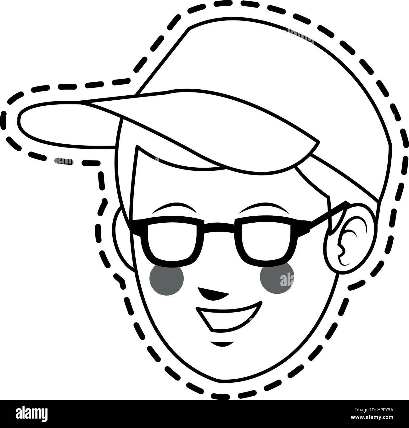 Young man with baseball cap Stock Vector Images - Alamy