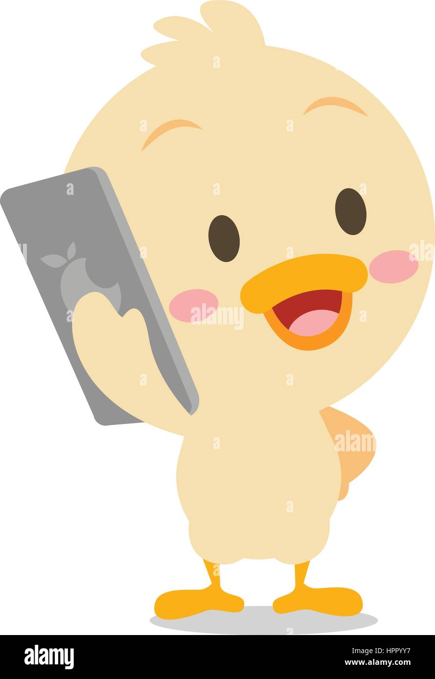 Vector art of duck with phone Stock Vector Image & Art - Alamy